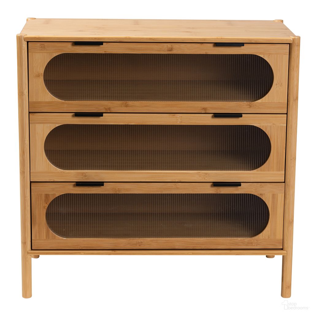 Naresh Bamboo Wood 3 Drawer Storage Cabinet In Natural Brown by Baxton ...