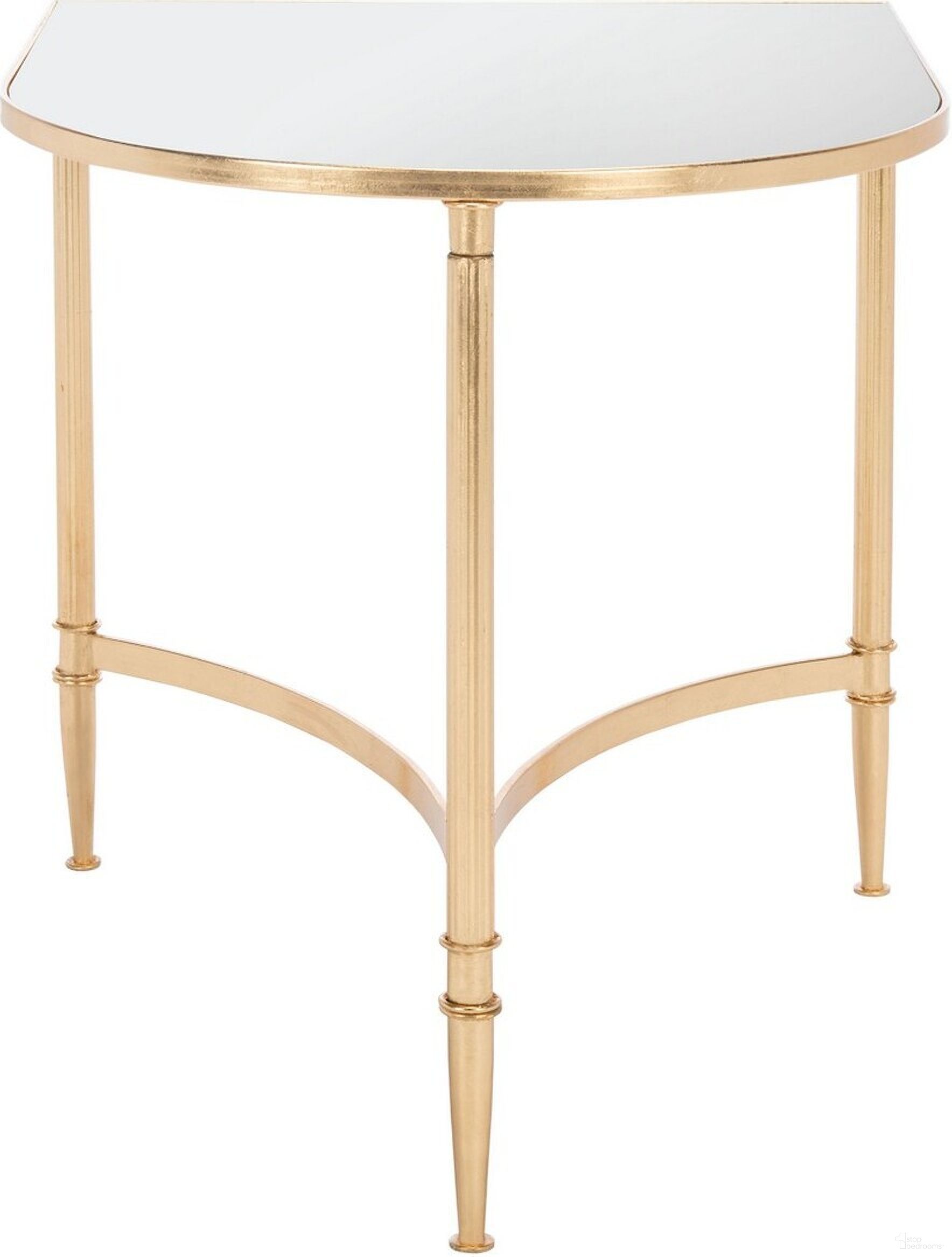 Nevin Mirror Top Gold Accent Table by Safavieh | 1StopBedrooms