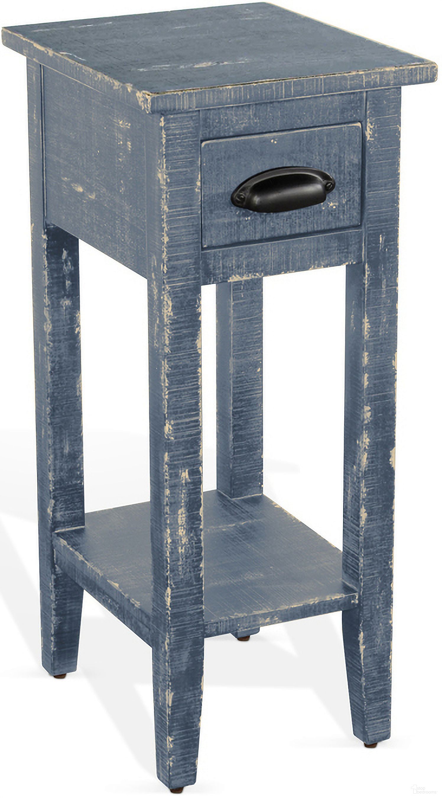 Ocean Blue Chair Side Table In Blue by Sunny Design | 1StopBedrooms