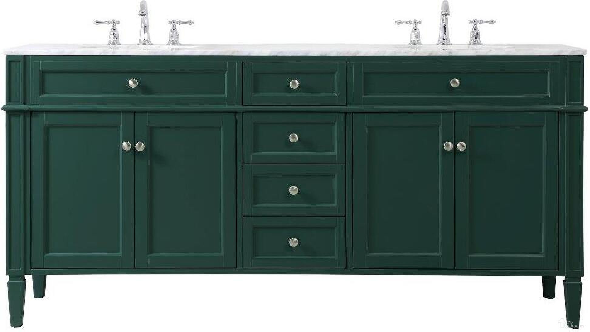 Park Avenue 72 Inch Double Bathroom Vanity In Green by Elegant Lighting ...