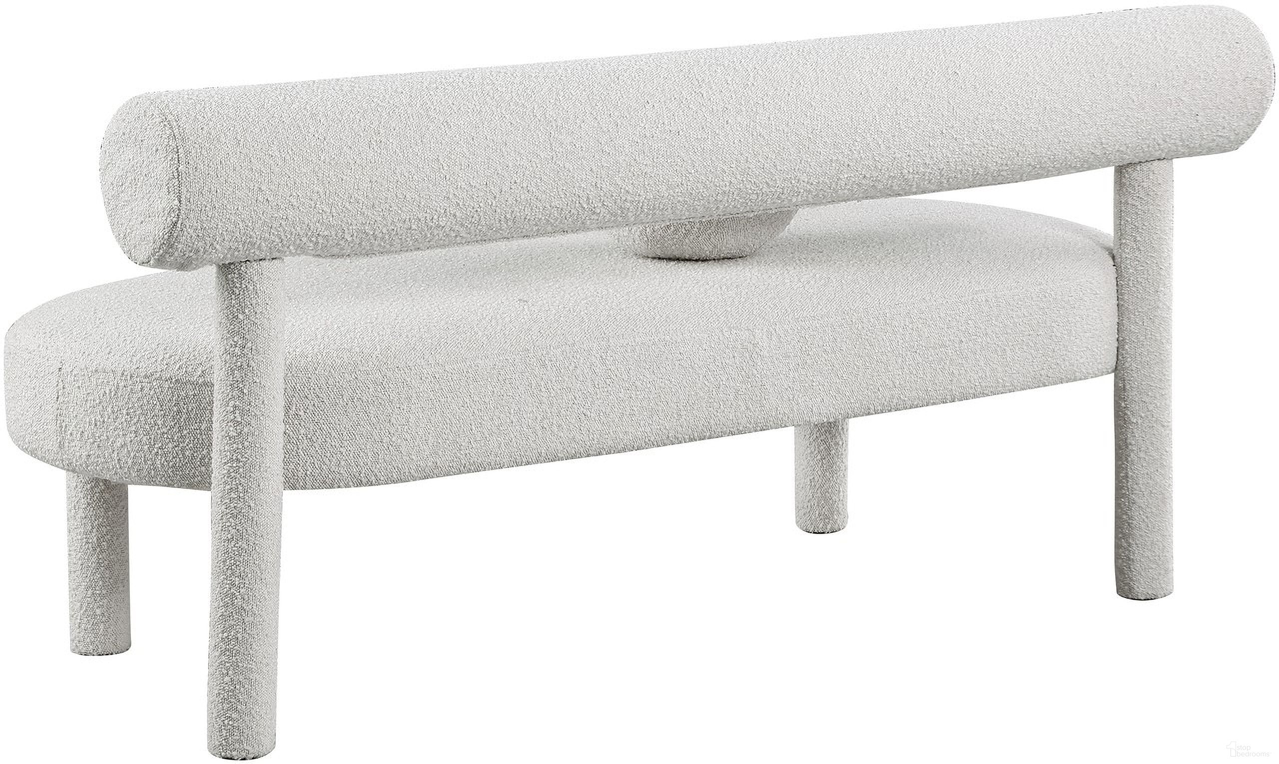 Parlor Boucle Fabric Bench In Cream by Meridian | 1StopBedrooms