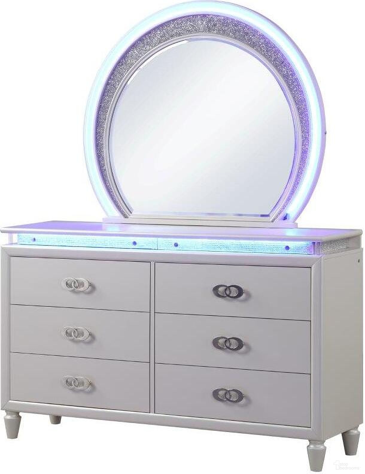 Perla Led Dresser Made With Wood In Milky White by Galaxy Home ...