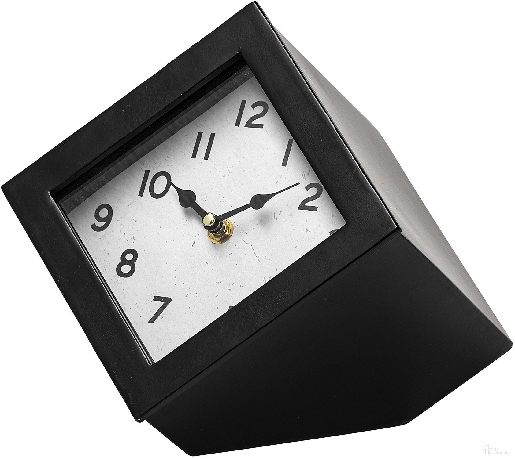 Ralph II Metal Cube Table Clock In Black by Mercana | 1StopBedrooms