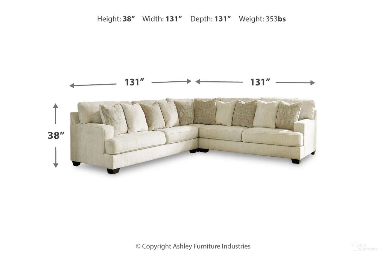 Rawcliffe 3-Piece Sectional In Parchment by Ashley Furniture ...