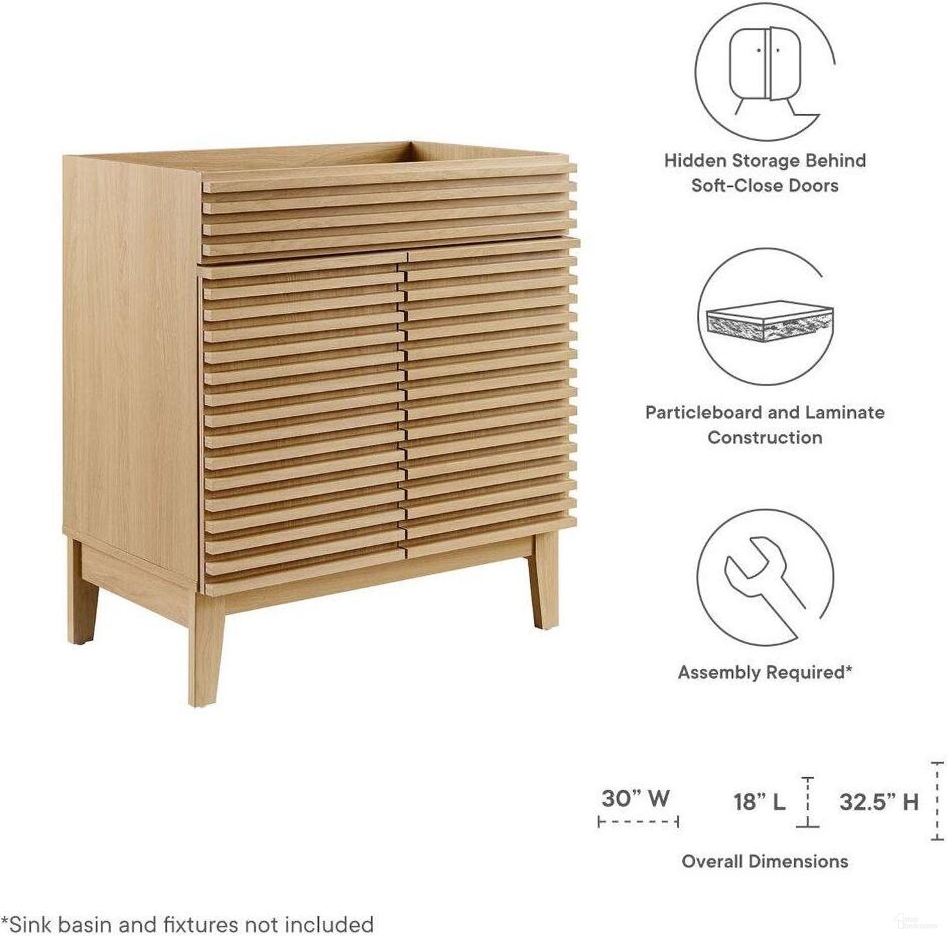 Render Oak 30 Inch Bathroom Vanity Cabinet by Modway | 1StopBedrooms