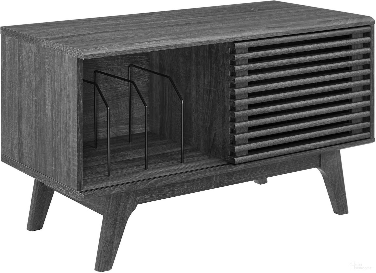 Render Vinyl Record Display Stand In Charcoal EEI-4263-CHA by Modway ...