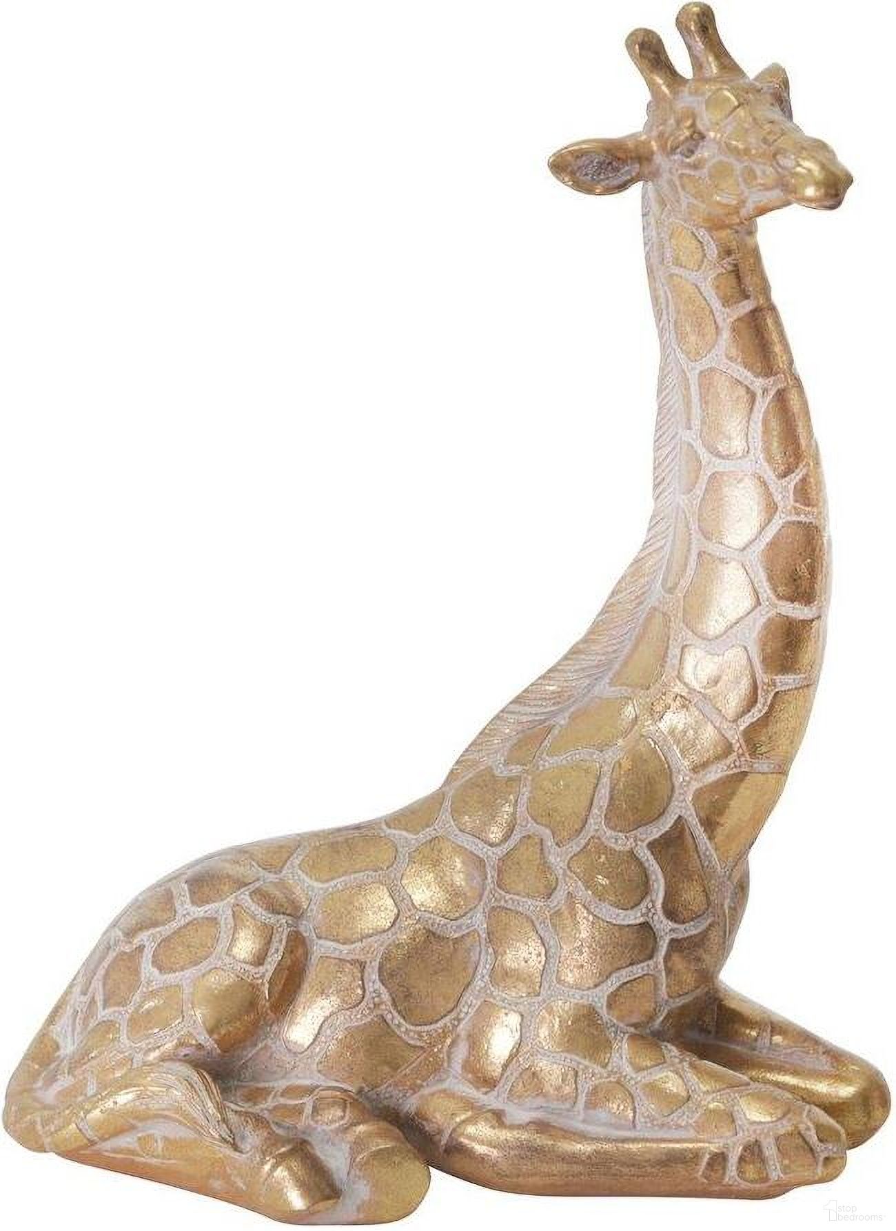 Resin 10 Inch Sitting Giraffe In Gold by Sagebrook | 1StopBedrooms