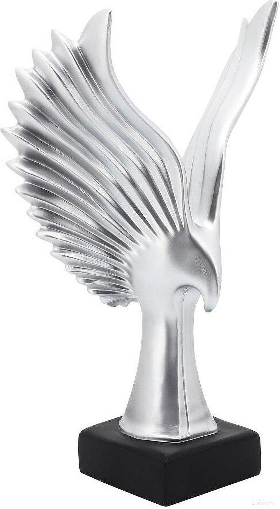 Resin 14 Inch Eagle Table Accent In Silver by Sagebrook | 1StopBedrooms