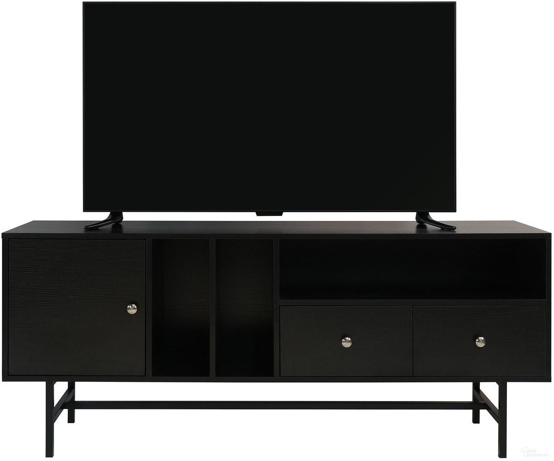 Rochester Rectangular TV Stand with Enclosed Storage and Powder Coated ...