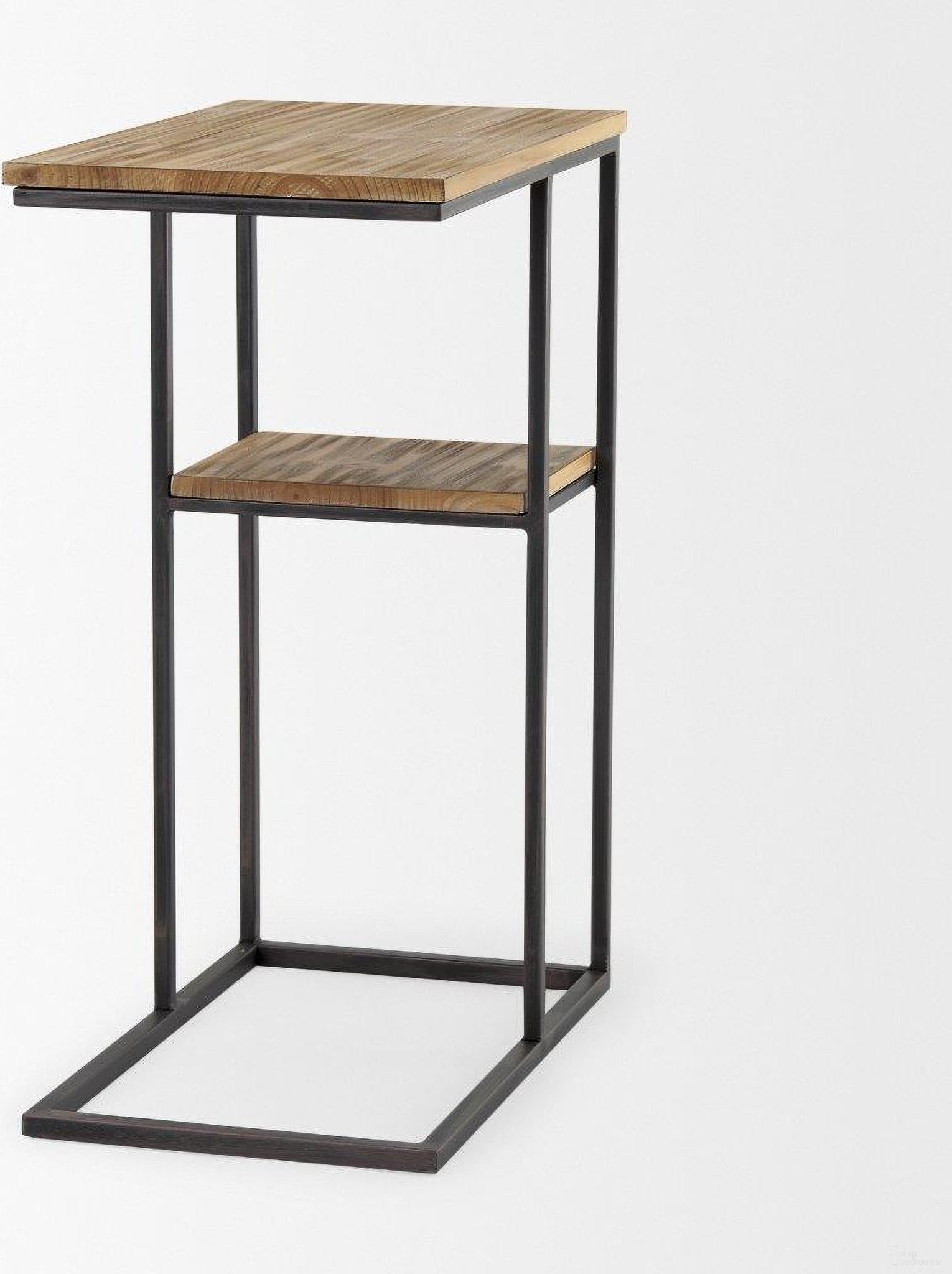 Ronin 25 Inch Rectangle 2-Tier Wood With Black Metal Accent Table by ...