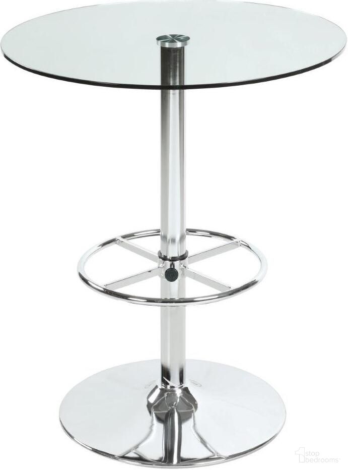Round Glass Top Pub Table by Chintaly Imports | 1StopBedrooms