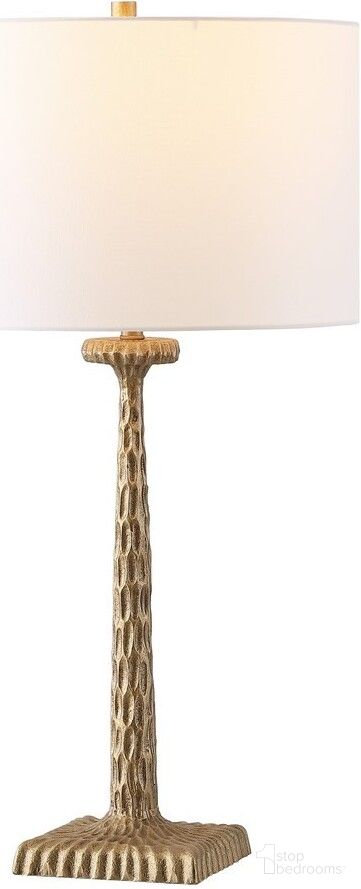 Roxalina Metal Base Table Lamp In Antique Brass and White by Safavieh ...