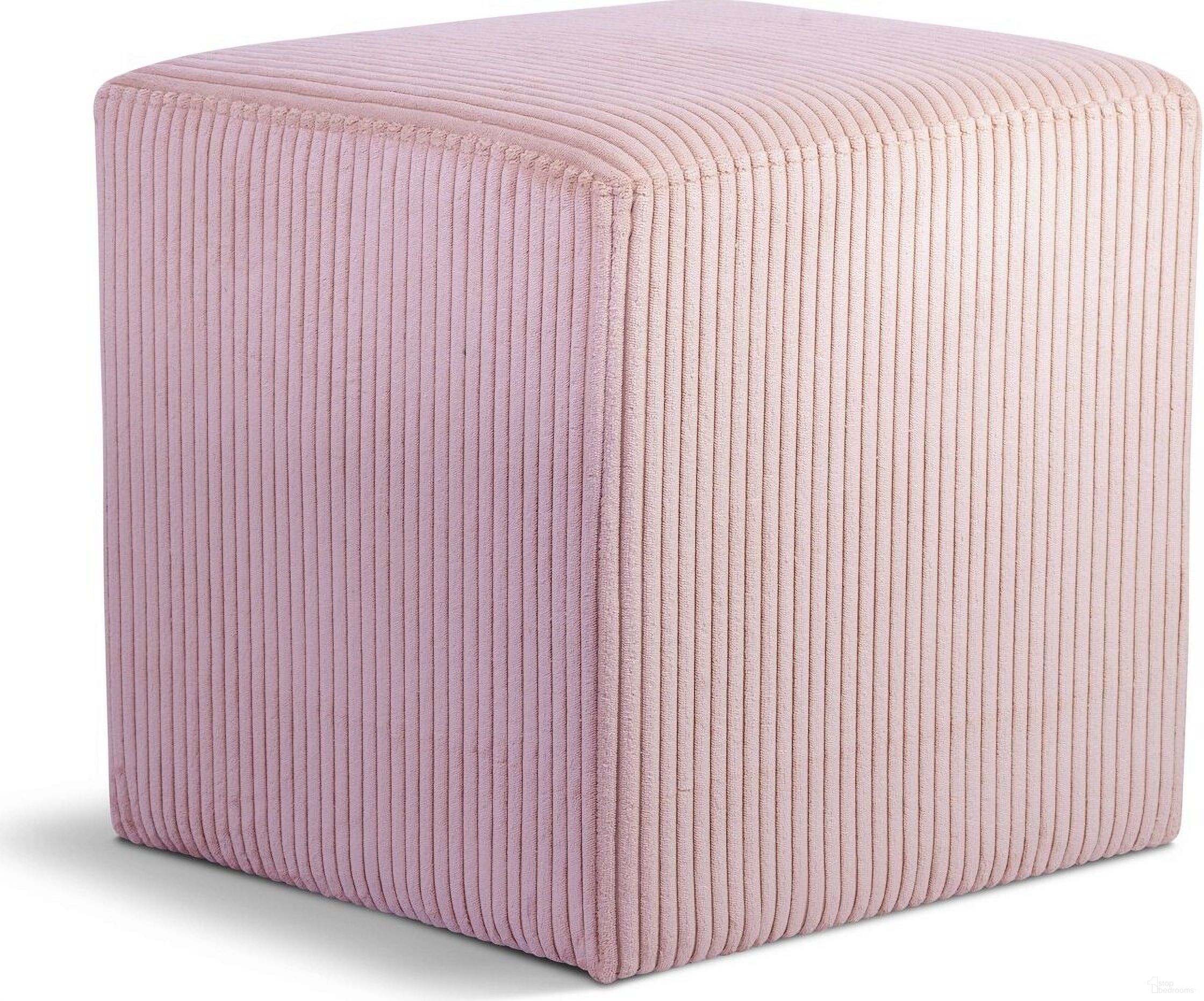 Roy Microsuede Fabric Ottoman In Pink by Meridian | 1StopBedrooms