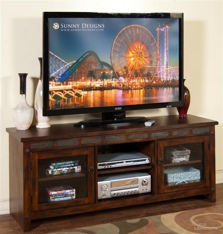 Santa Fe Dark Chocolate 62 Inch TV Console by Sunny Design | 1StopBedrooms