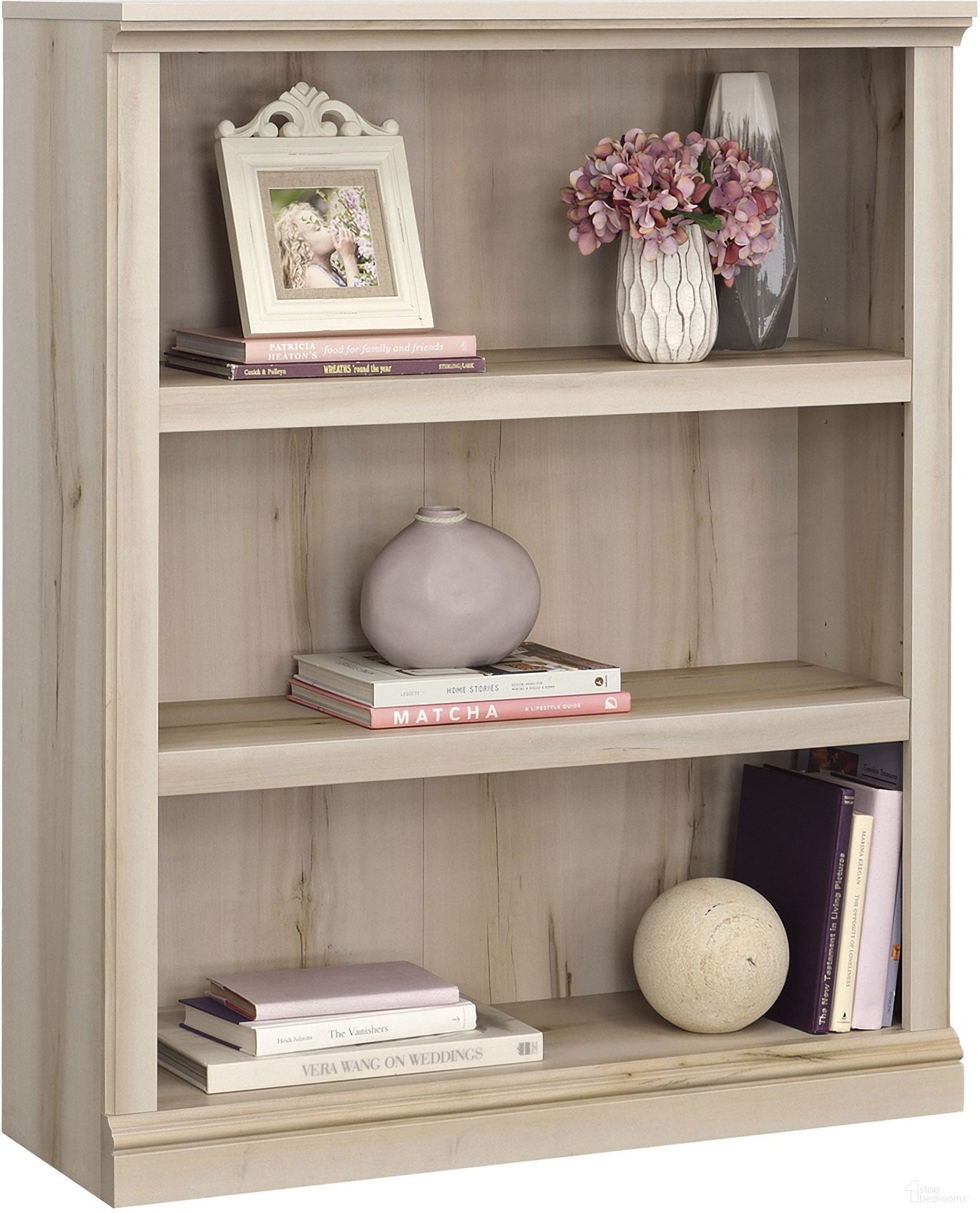 Sauder Select 3-Shelf Bookcase In Pacific Maple | 1StopBedrooms