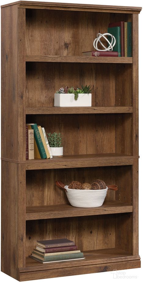 Sauder Select 5-Shelf Bookcase In Vintage Oak | 1StopBedrooms