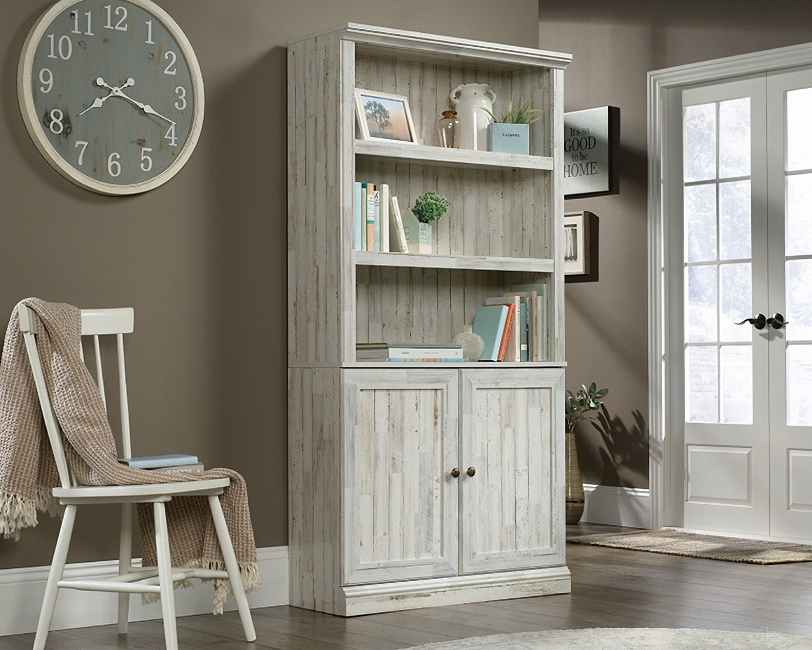 Sauder Select Bookcase With Doors In Estate Black | 1StopBedrooms
