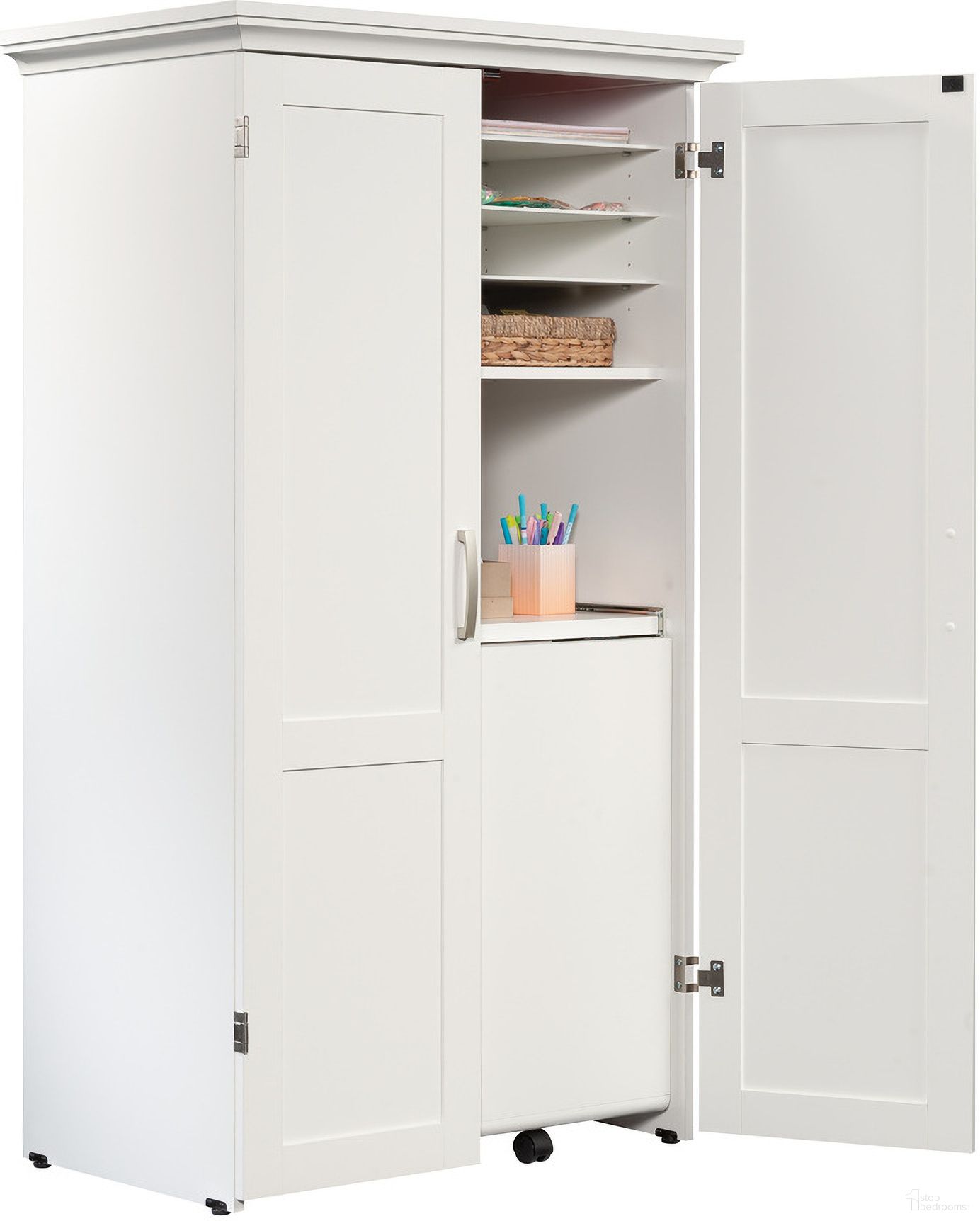 Sauder Select Multi-Purpose Armoire In Soft White | 1StopBedrooms