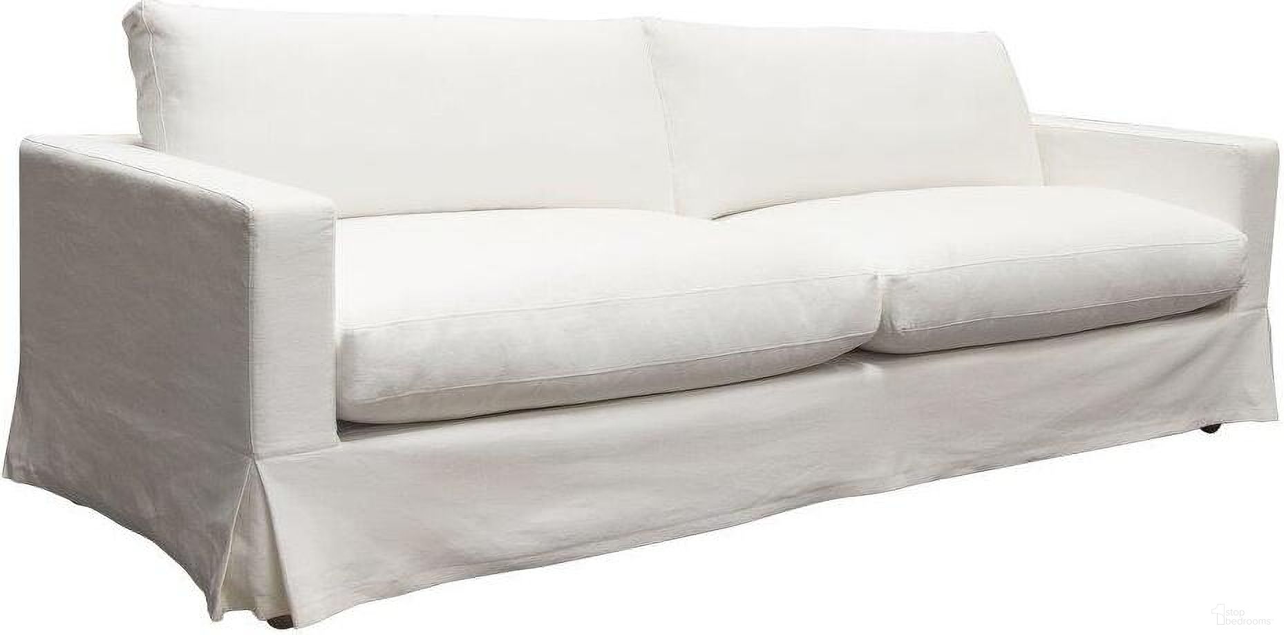 Savannah Slip-Cover Sofa In White Natural Linen by Diamond Sofa ...