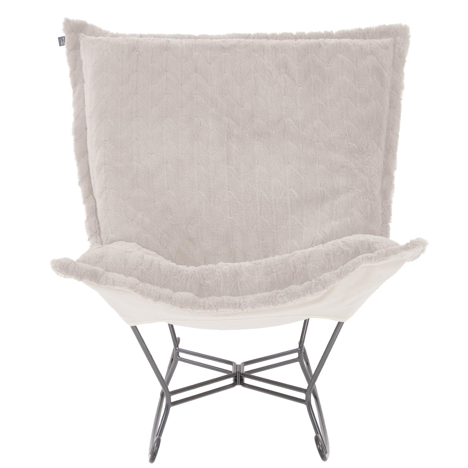 Scroll Puff Rocker Angora In Natural by Howard Elliot | 1StopBedrooms