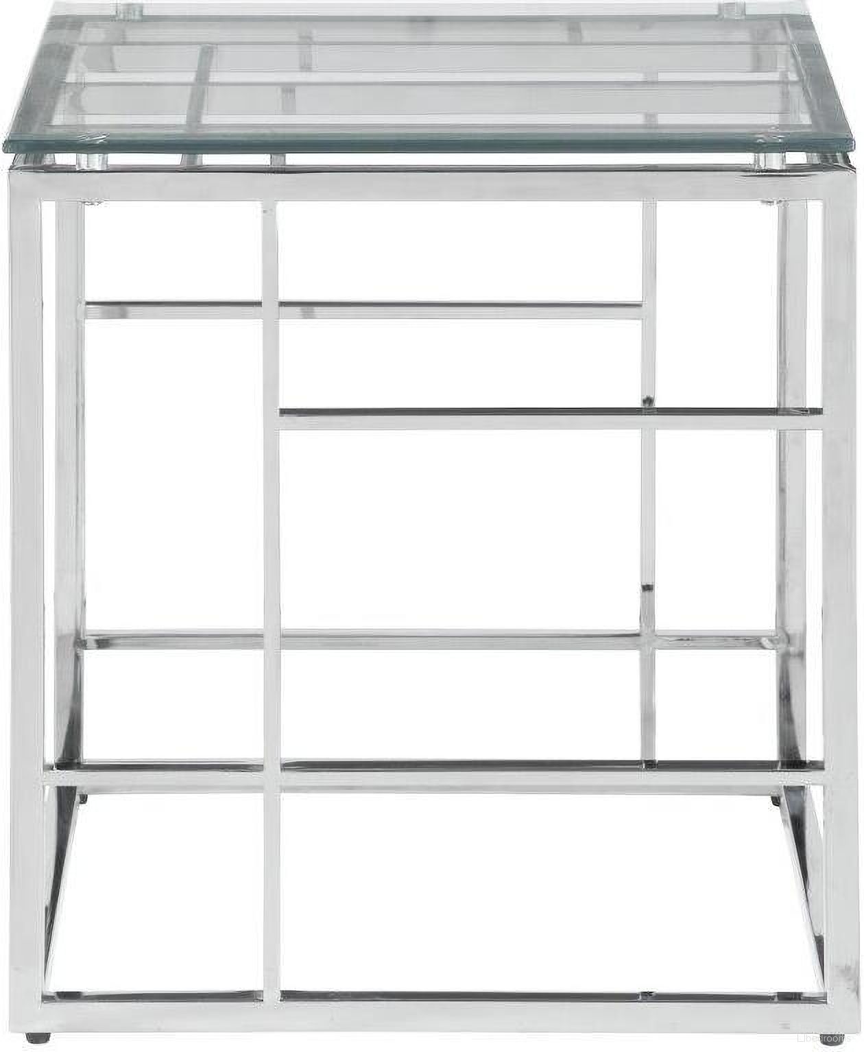 Square Glass Top with Ladder Style Frame with 20 Inch by Chintaly ...