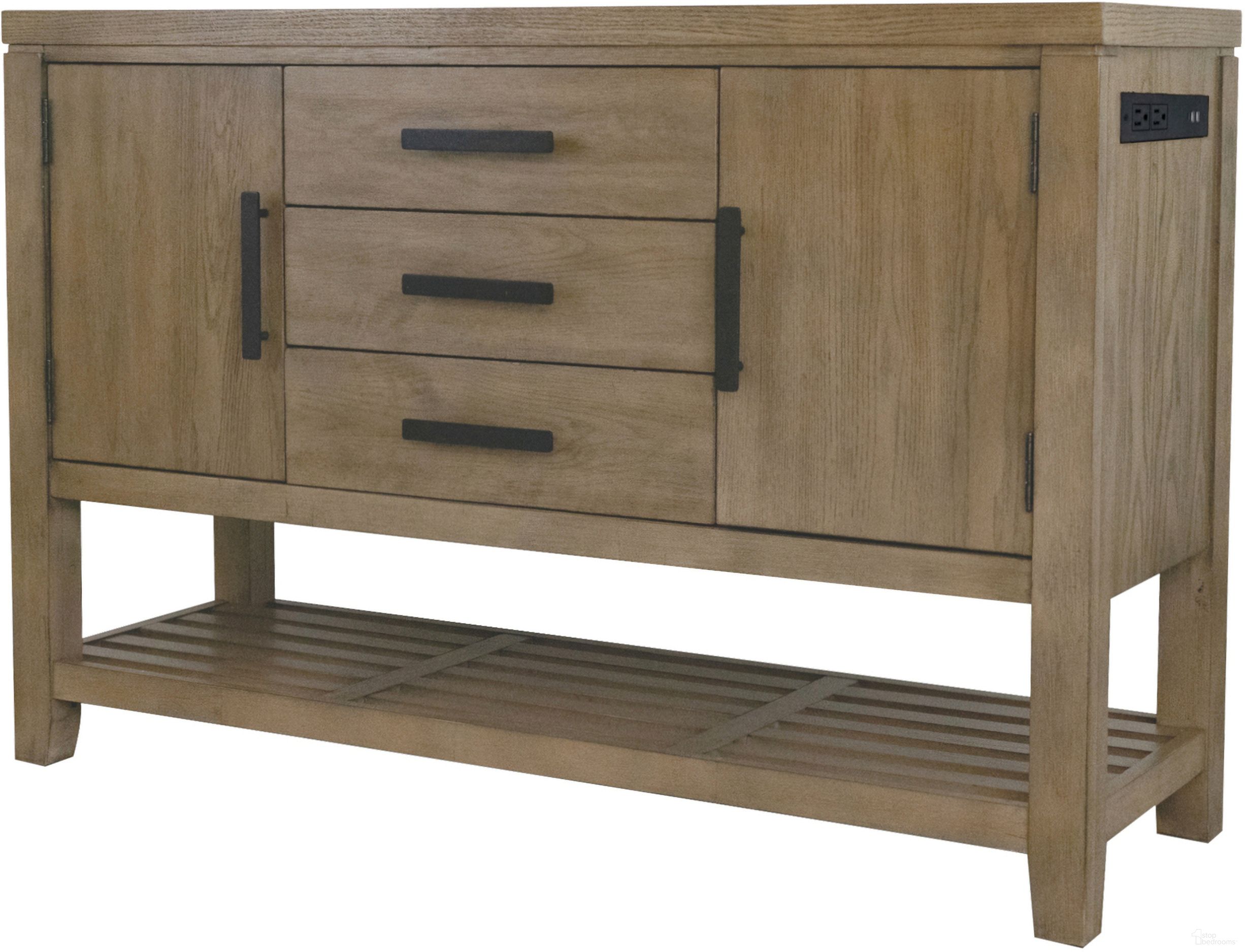 Saunders Sideboard Buffet Server In Brown by Sunset Trading | 1StopBedrooms