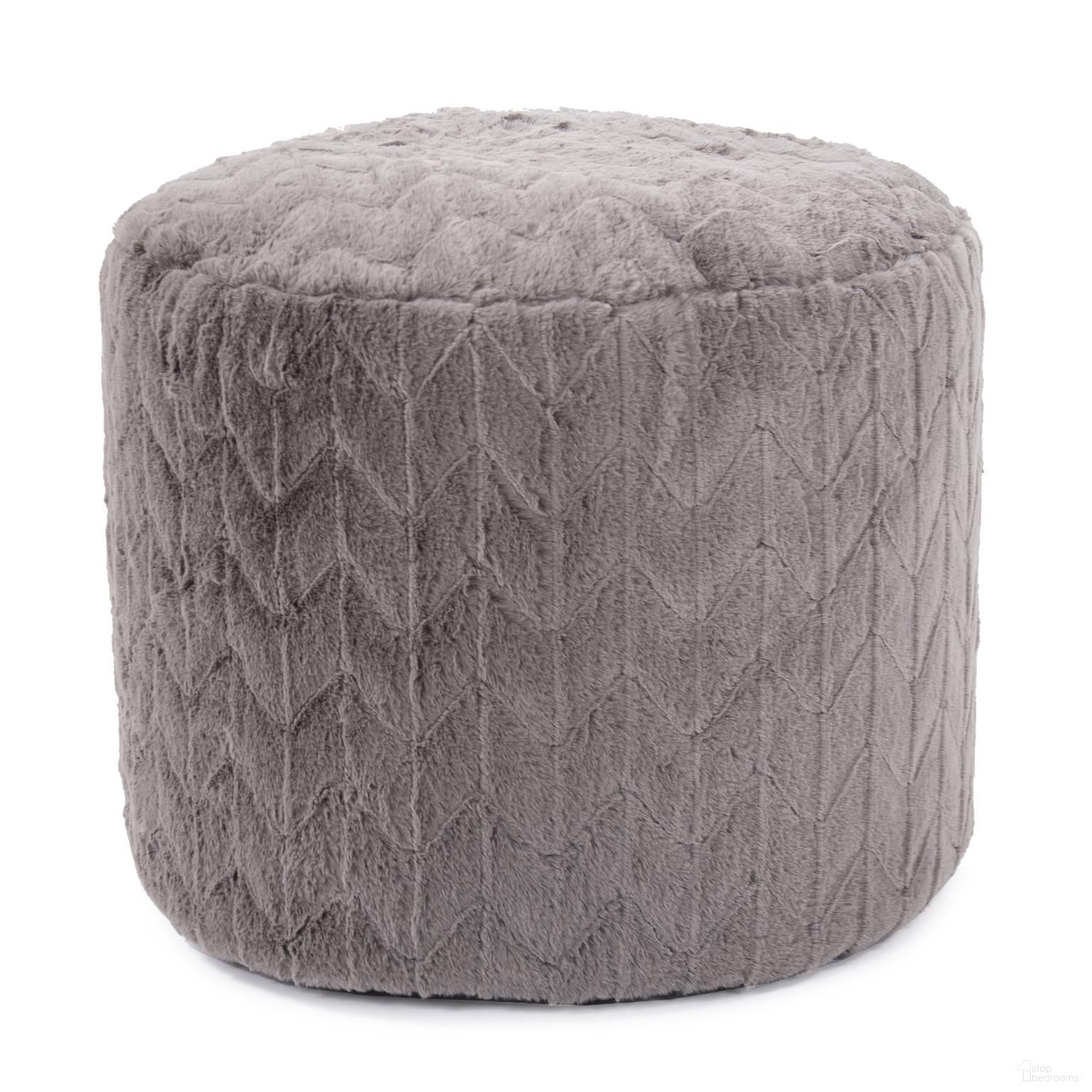 Tall Pouf Angora In Stone by Howard Elliot | 1StopBedrooms