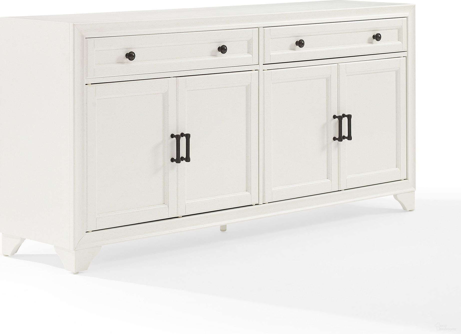 Tara Sideboard In Distressed White by Crosley Brands | 1StopBedrooms