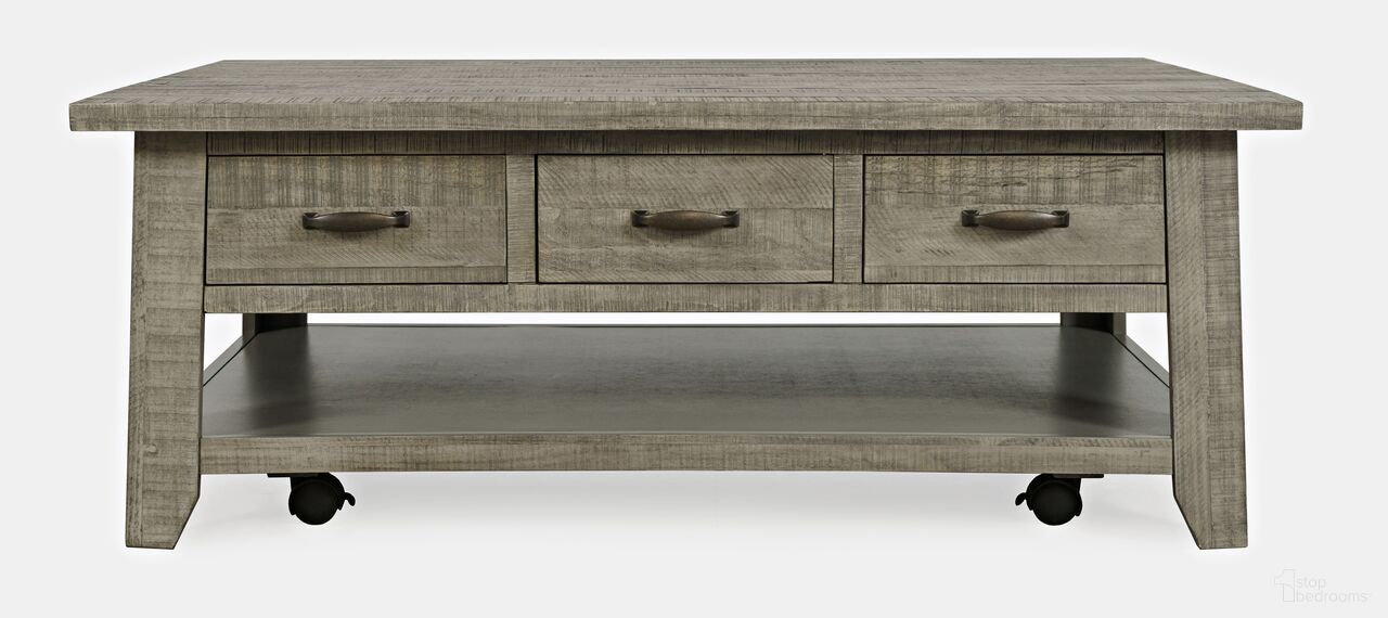 Telluride 50 Inch Coffee Table with Caster Wheels and Pull-Through ...