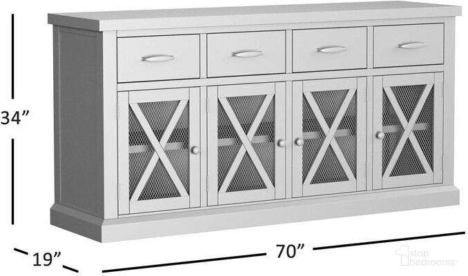 Telluride 70 Inch Rustic Distressed Pine Four Drawer Sideboard Buffet ...