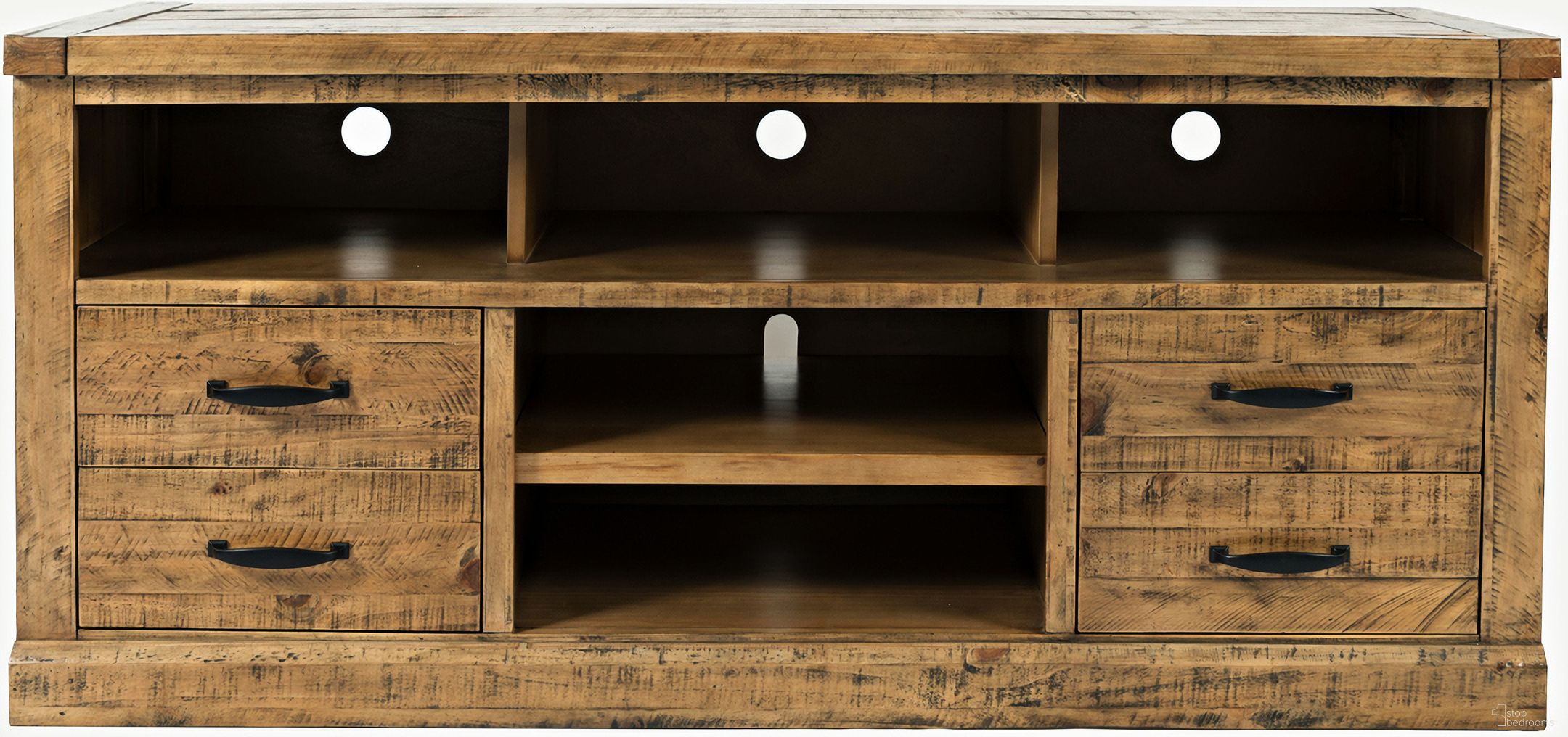 Telluride Rustic Distressed Pine 60 Inch Tv Console by Jofran ...