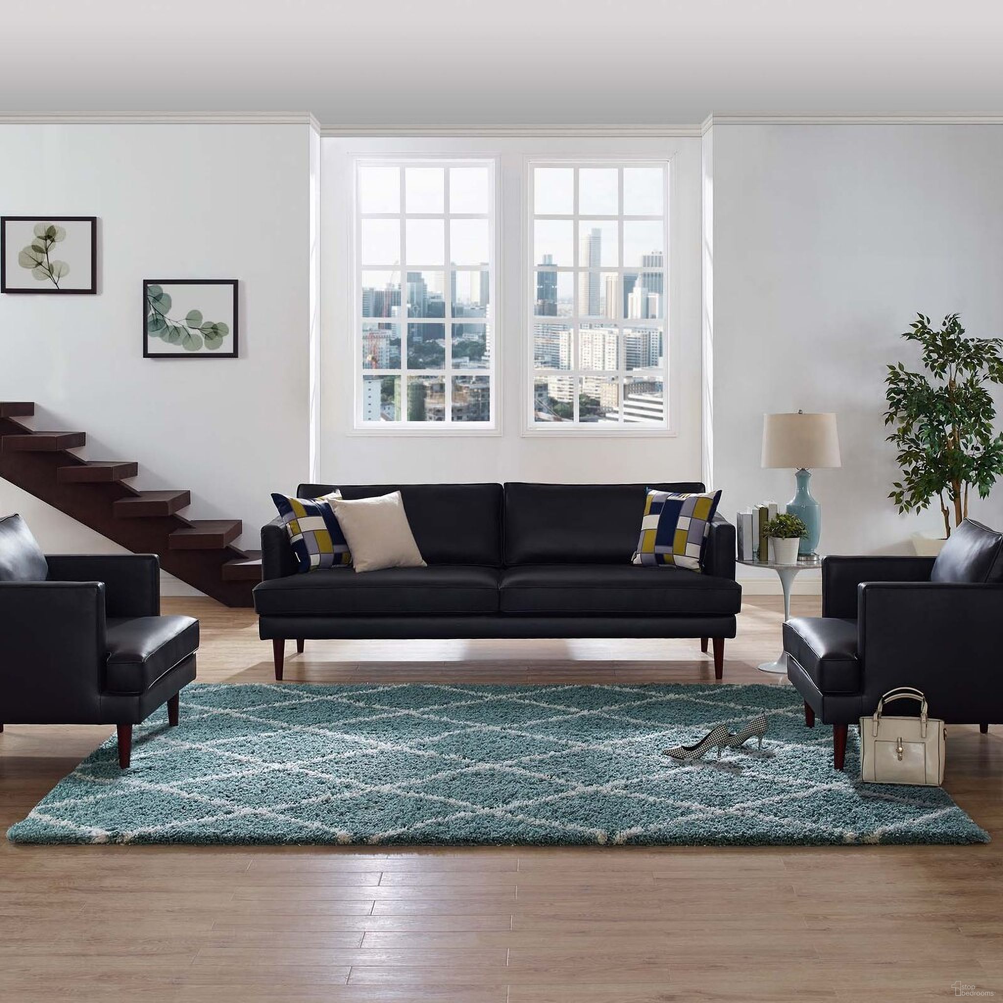 Toryn Diamond Lattice 8X10 Shag Area Rug In Aqua Blue and Ivory by ...