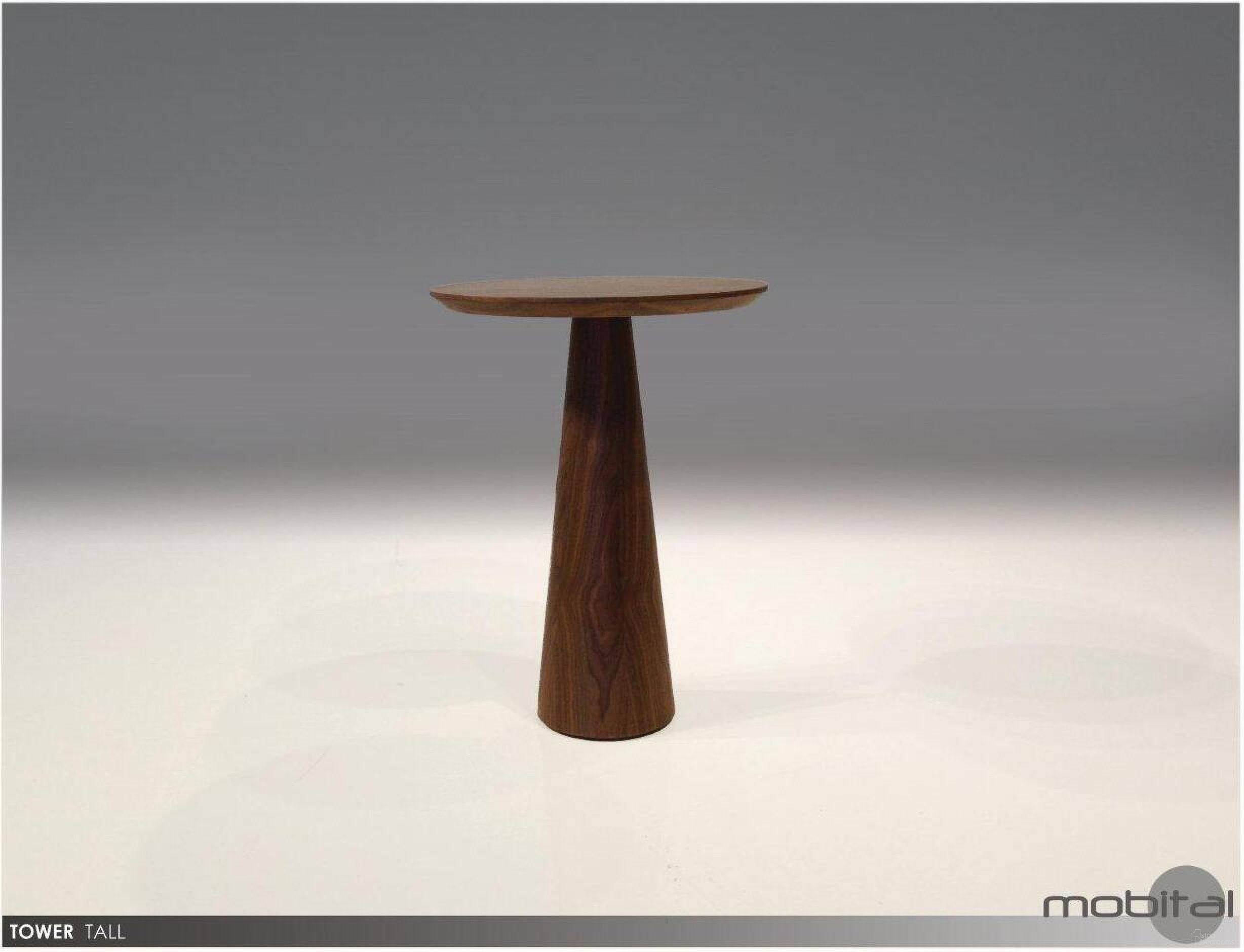Tower Tall Round Natural Walnut End Table by Mobital | 1StopBedrooms