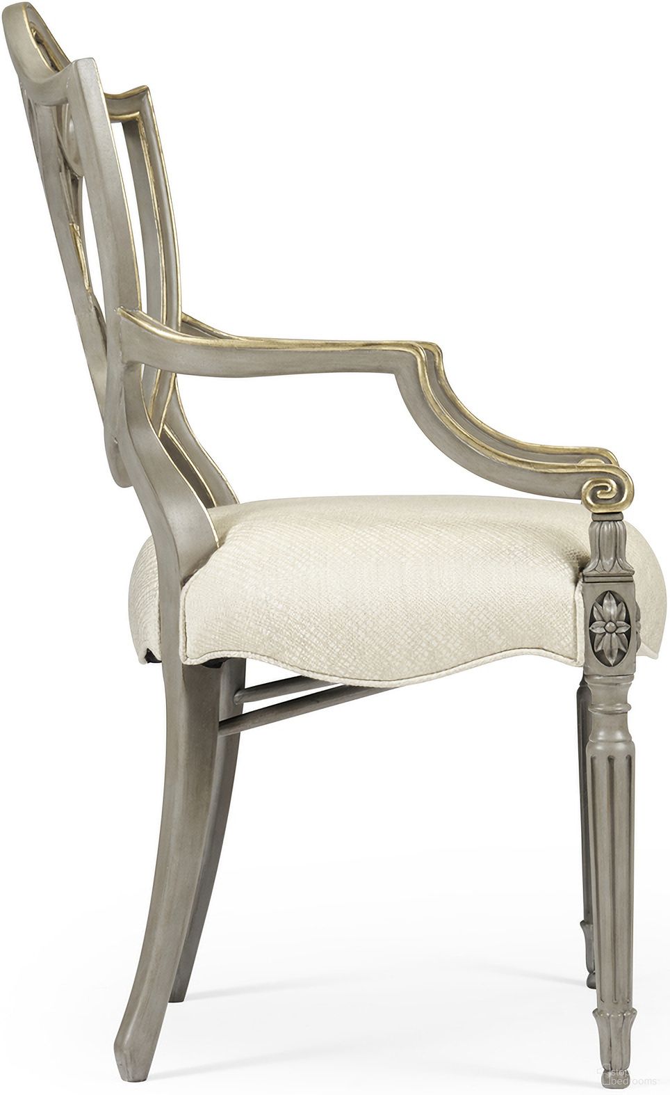 Traditional Buckingham Sheraton Gilded Dining Armchair In Grey by ...