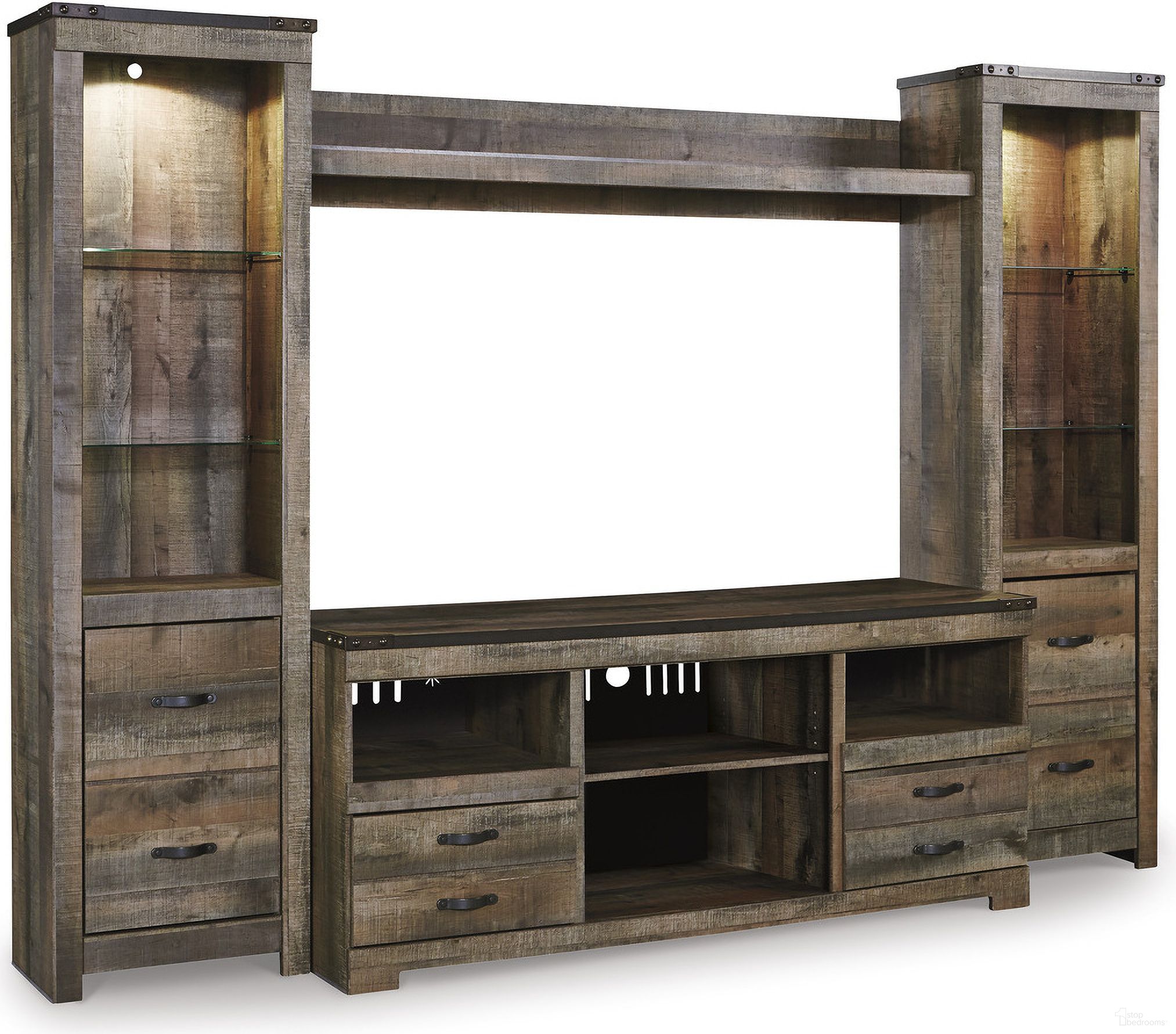 Trinell Brown Entertainment Wall by Ashley Furniture | 1StopBedrooms