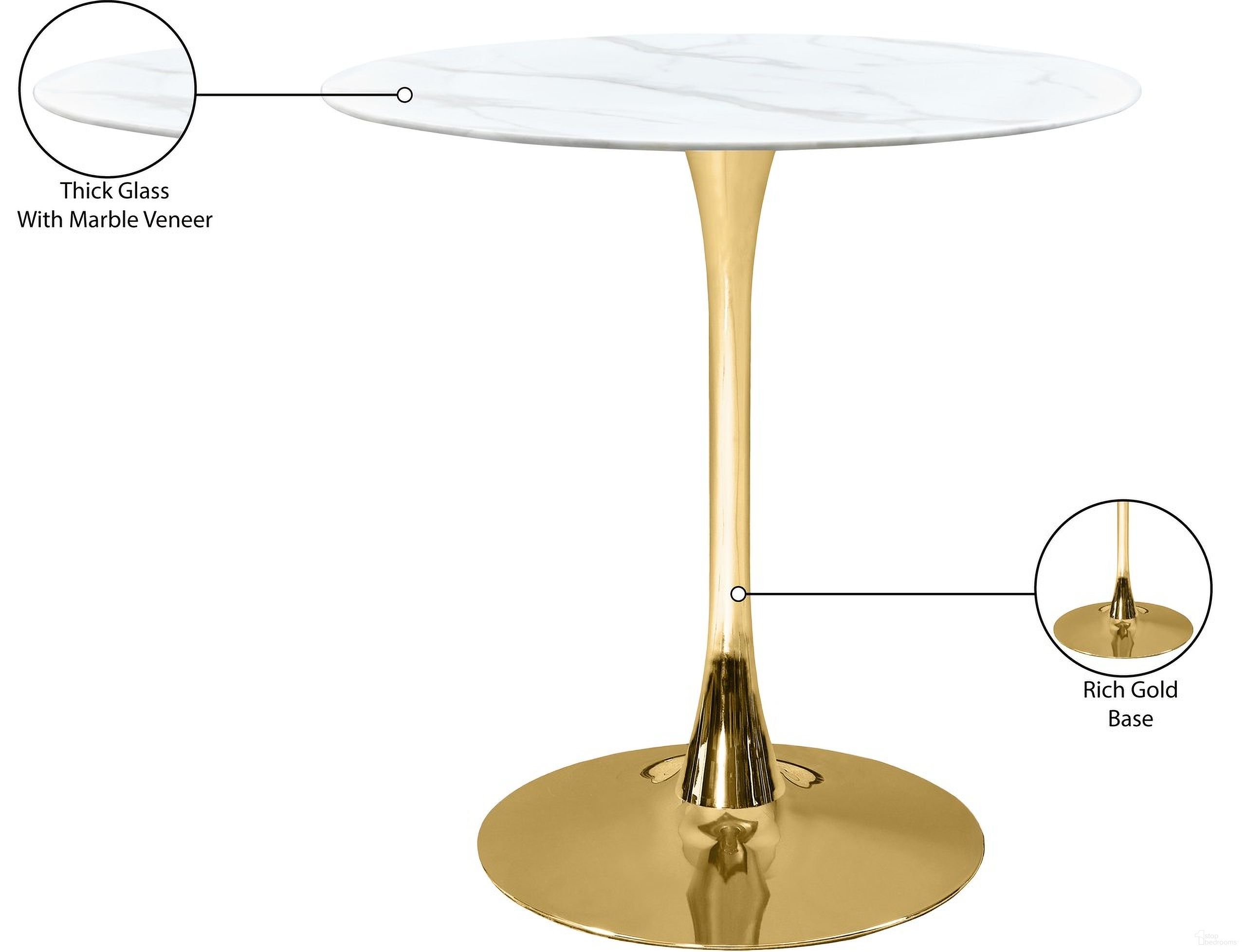 Tulip Counter Height Table In Gold by Meridian | 1StopBedrooms