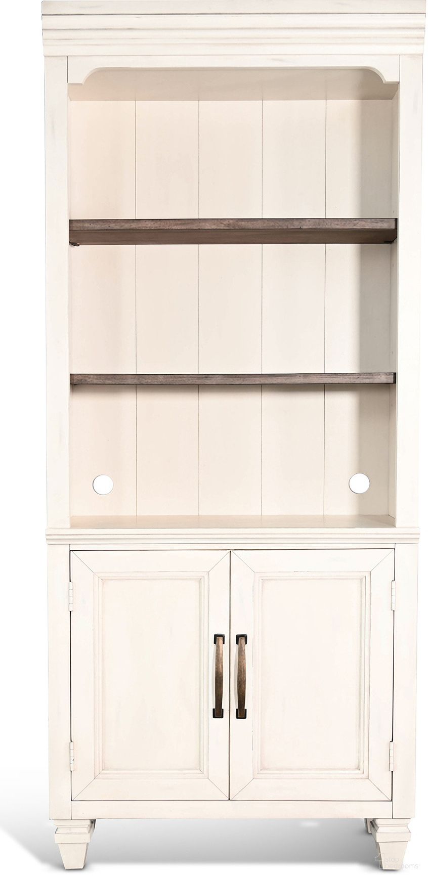 Two-Tone Wood Bookcase In White by Sunny Design | 1StopBedrooms