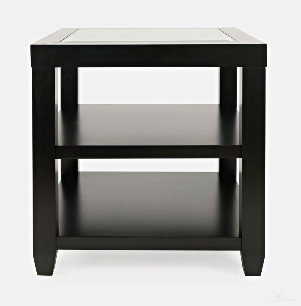 Urban Icon Glass Inlay End Table with Storage In Black by Jofran ...