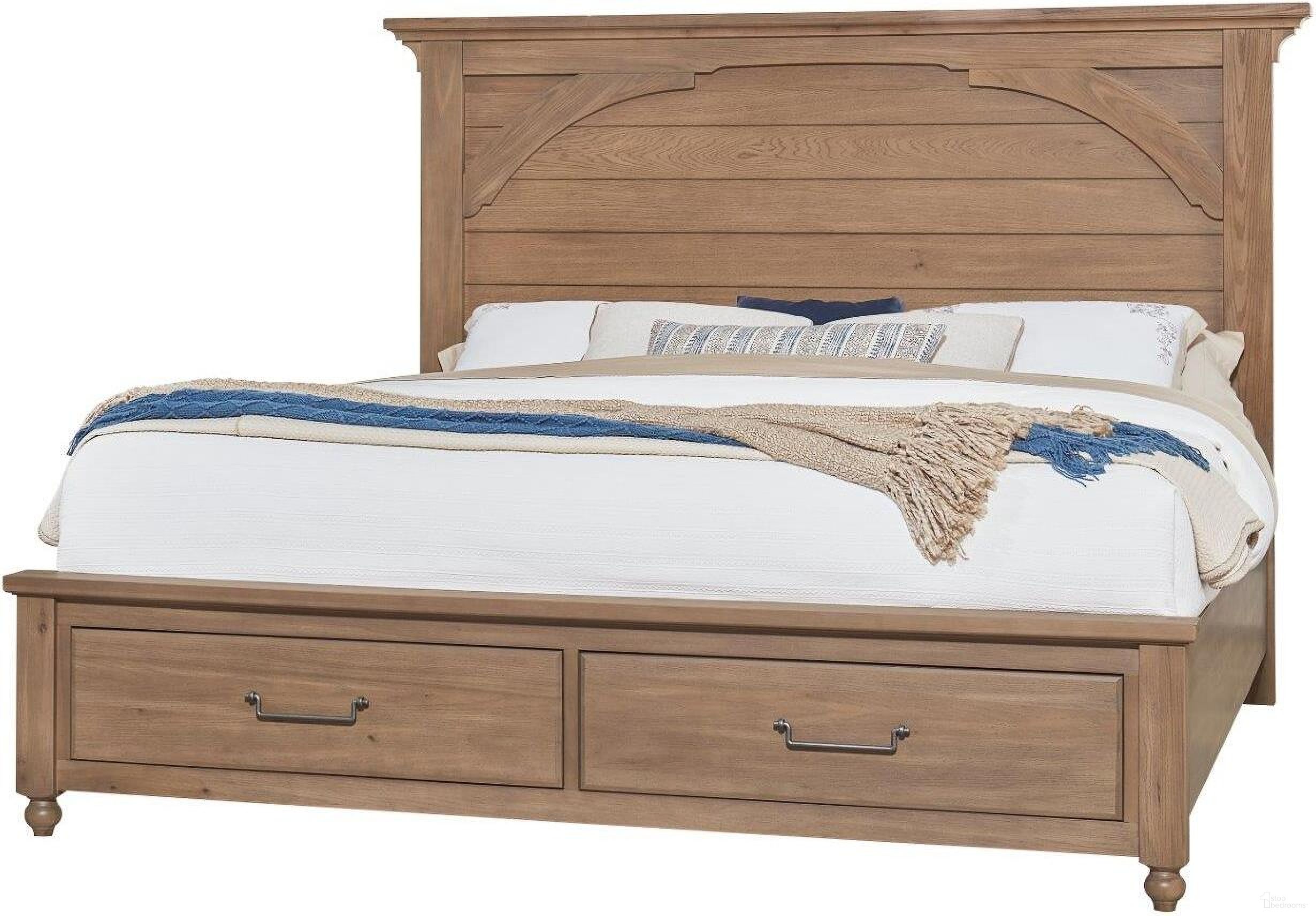 Vista King Mansion Storage Bed In Natural Oak by Vaughan Bassett ...