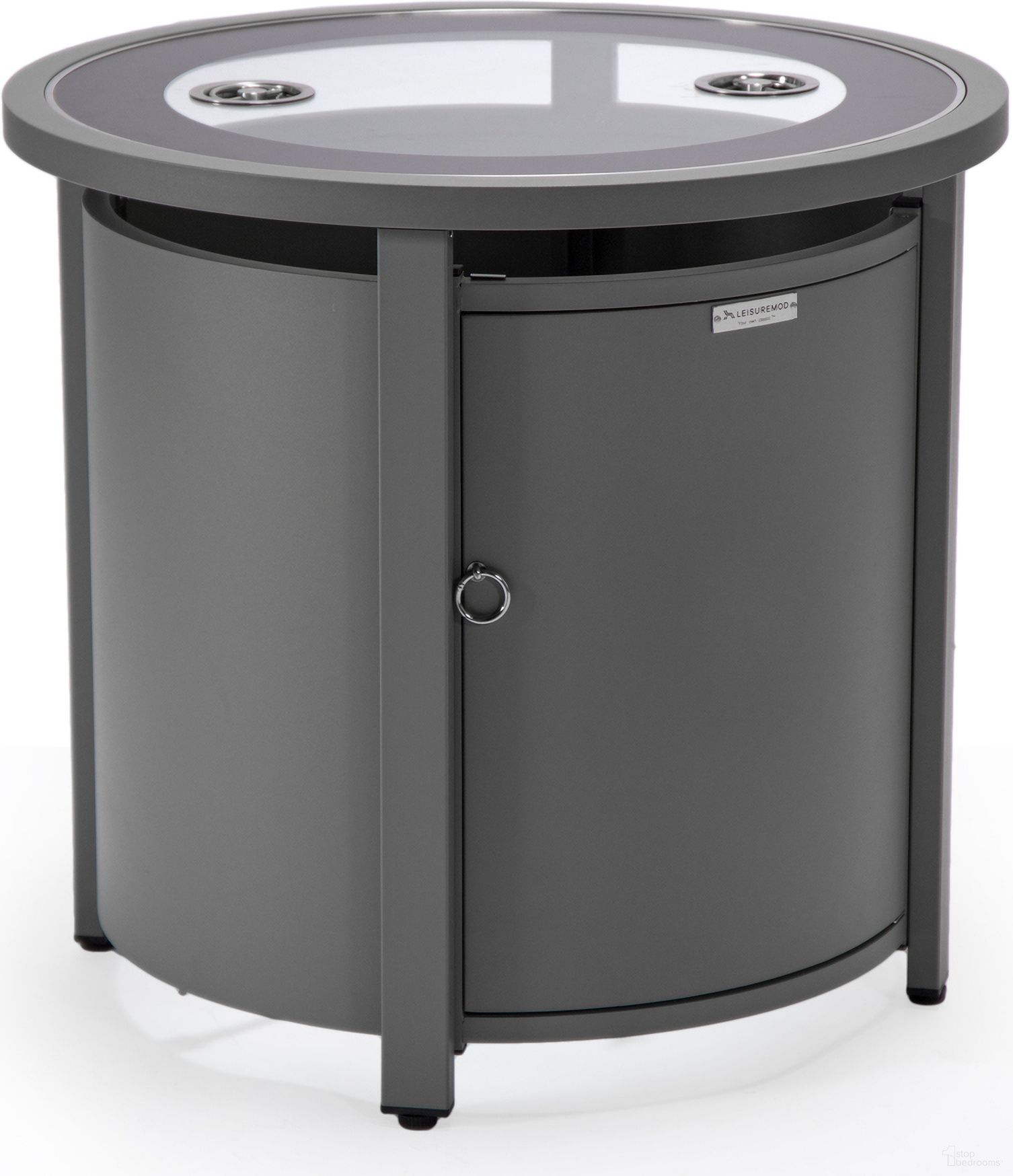 Walbrooke Patio Round Tank Holder In White by LeisureMod | 1StopBedrooms