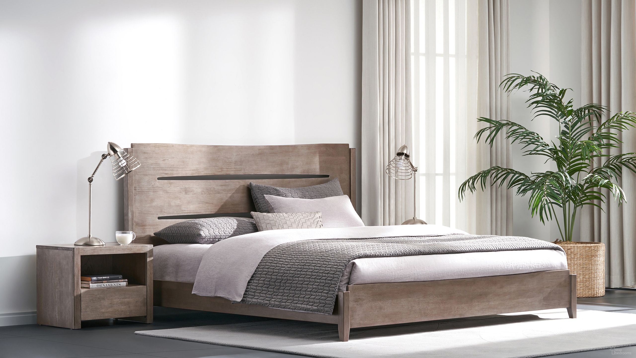 Zest Solid Wood Panel Bedroom Set In Light Oak by Caracole | 1StopBedrooms