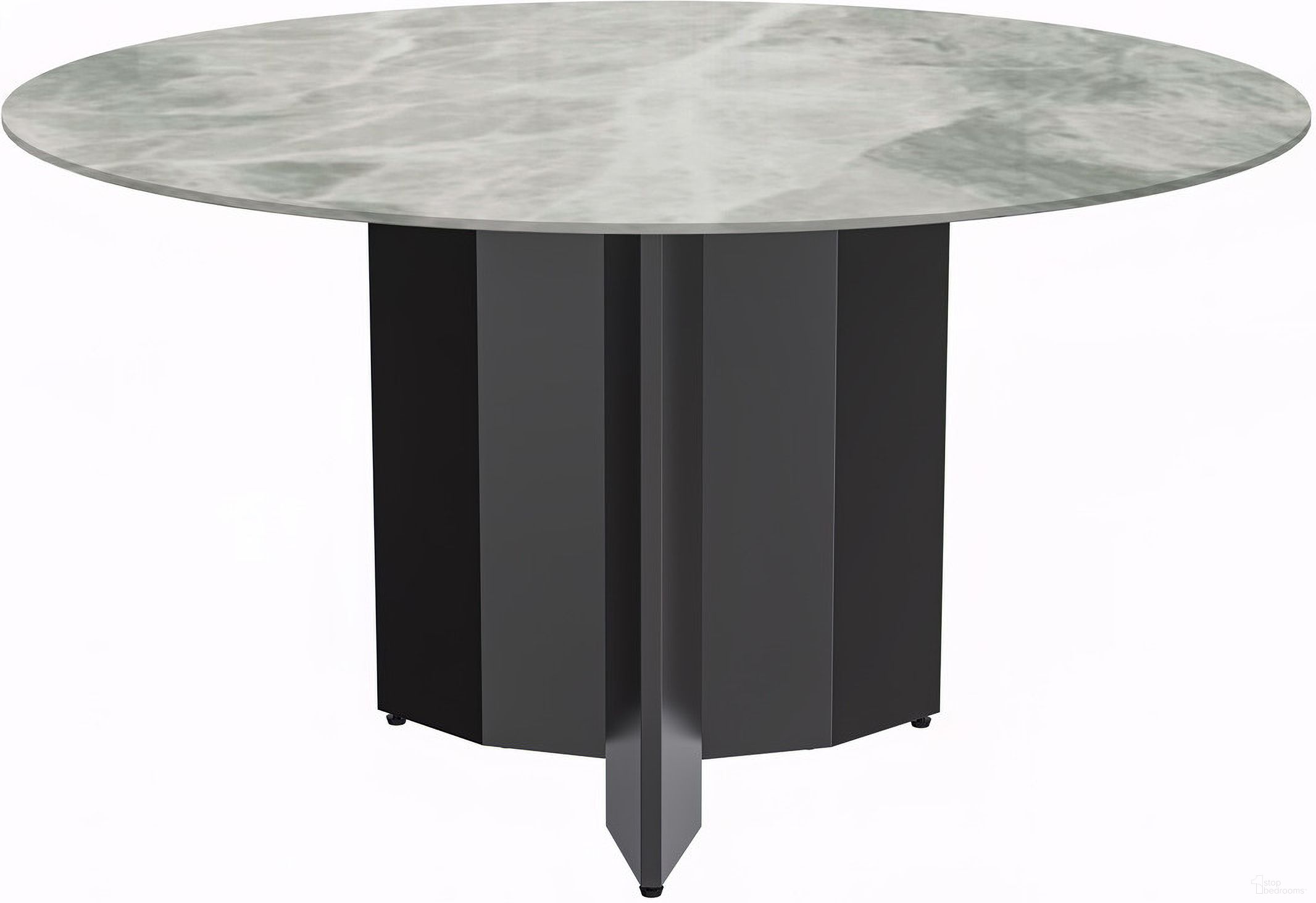 Zevro 60 Inch Round Dining Table In Light Grey by LeisureMod ...