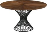Cirque 54 Inch Round Walnut Wood and Metal Pedestal Dining Table by ...