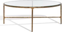 Jessa Oval Metal Coffee Table In White and Brushed Brass by Safavieh ...