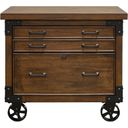 Addison Rustic Half Pedestal Executive Desk In Brown by Martin ...