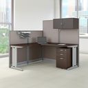 Bush Business Furniture Office in An Hour 4 Person L Shaped Cubicle ...