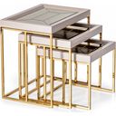 Carmela Side Table In Shimmer Ivory by AICO | 1StopBedrooms