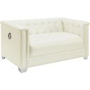 Chaviano Diamond Pearl White Ottoman by Coaster | 1StopBedrooms
