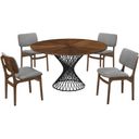 Cirque 54 Inch Round Walnut Wood and Metal Pedestal Dining Table by ...