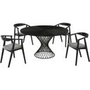 Cirque 54 Inch Round Walnut Wood and Metal Pedestal Dining Table by ...